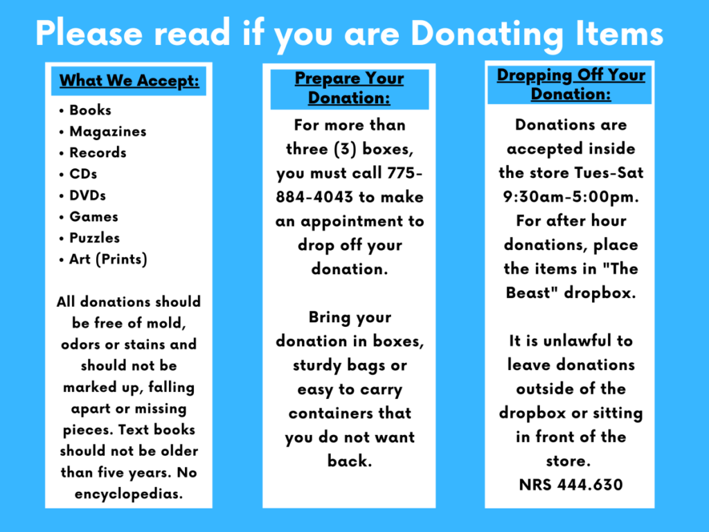 DONATE | Friends of Carson City Library